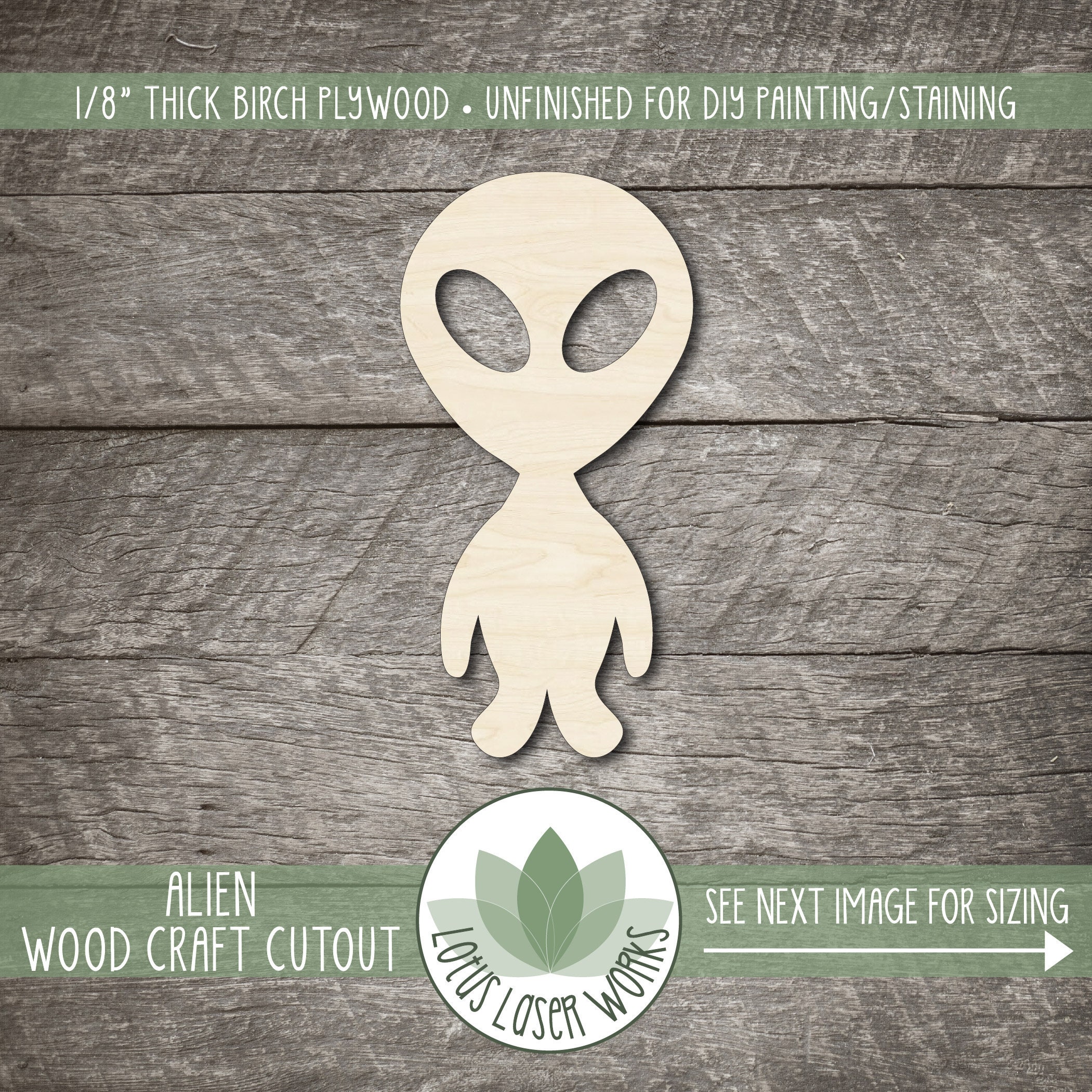 Alien Wood Shape Laser Cut Craft Blanks Unfinished Wooden - Etsy