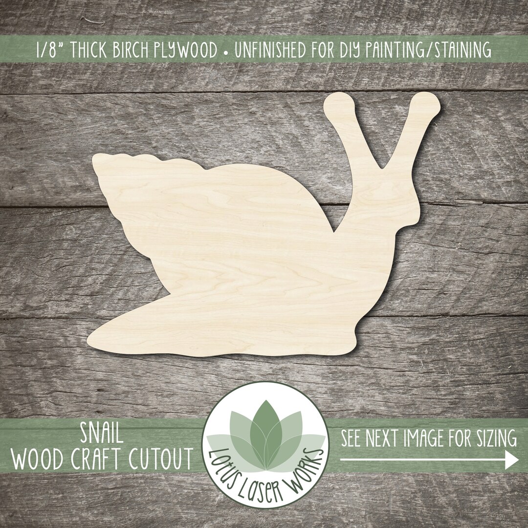 Snail Wood Cutout, Unfinished Wooden Blanks, Laser Cut Craft Shapes - Etsy