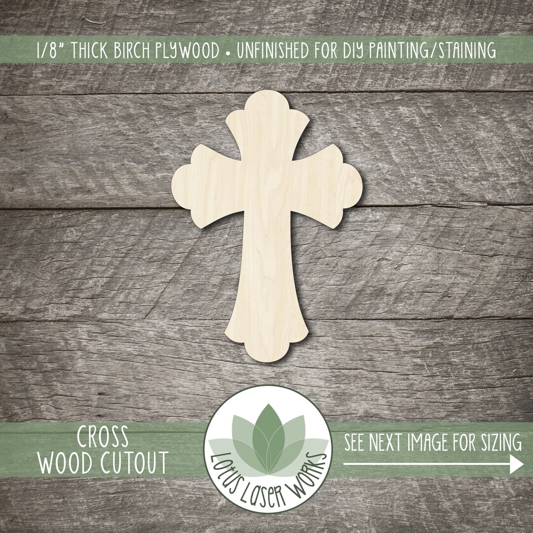 Wood Cutouts, Cross, Laser Cut Wooden Cross Shapes, Unfinished Wood ...