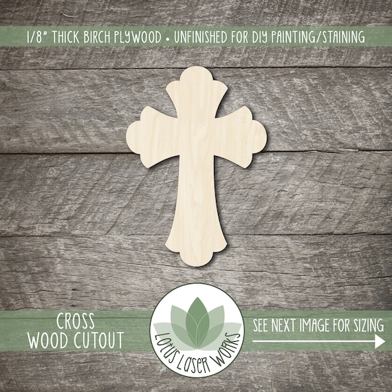 Wood Cutouts Cross Laser Cut Wooden Cross Shapes Unfinished - Etsy
