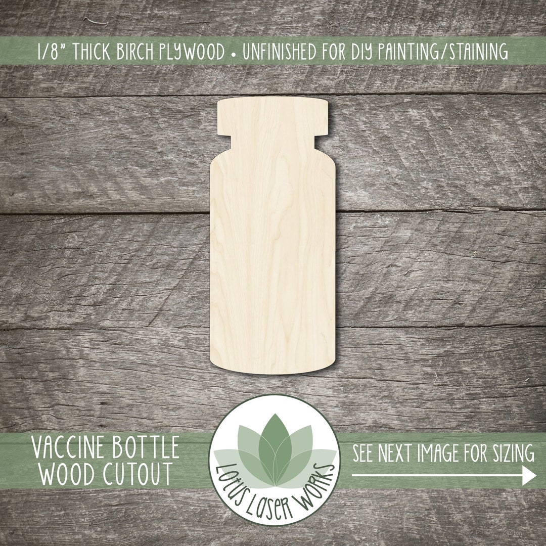 Vaccine Bottle Shape: Medical Themed Cutouts for Crafts, Laser Cut ...