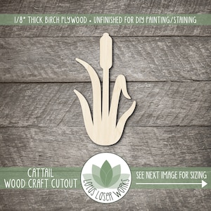 Cattail Shape - Laser Cut Unfinished Wood Cutout Shapes - Various Sizes ...