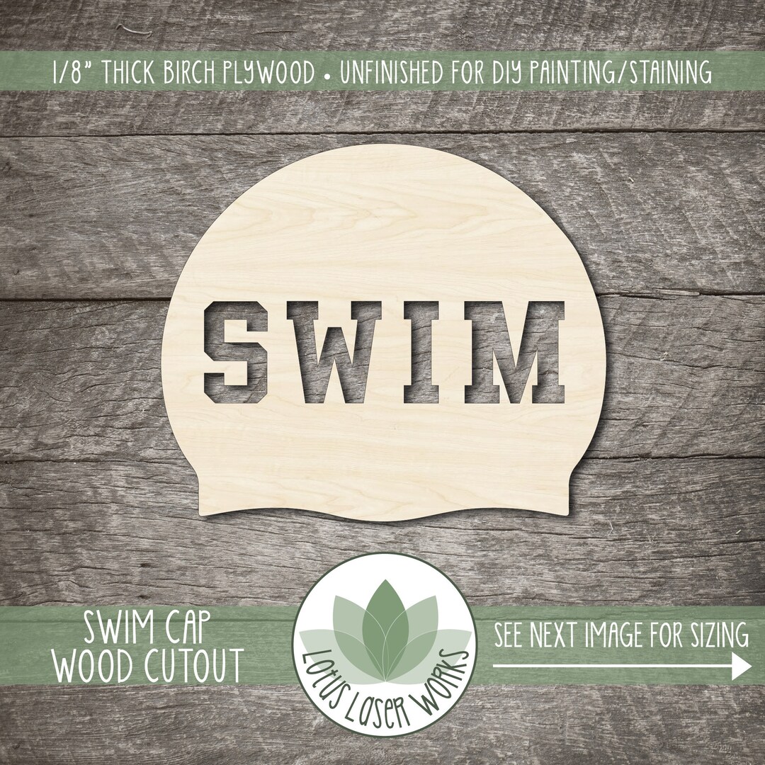 Swim Cap Shape - Unfinished Wooden Cutouts - Wood Craft Supplies - Etsy