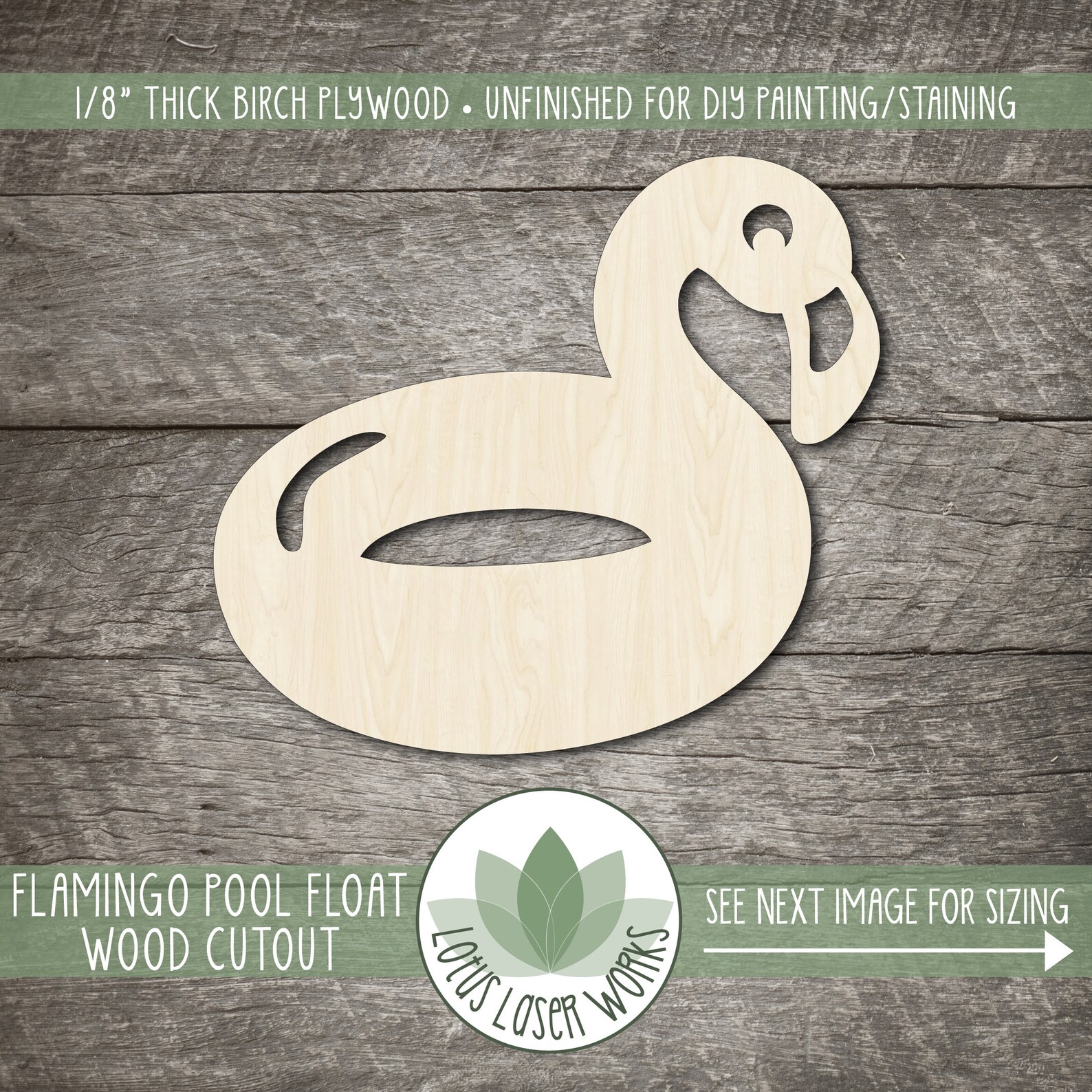 Wood Flamingo Pool Tube Float Cutout Blank Wood DIY Craft | Etsy