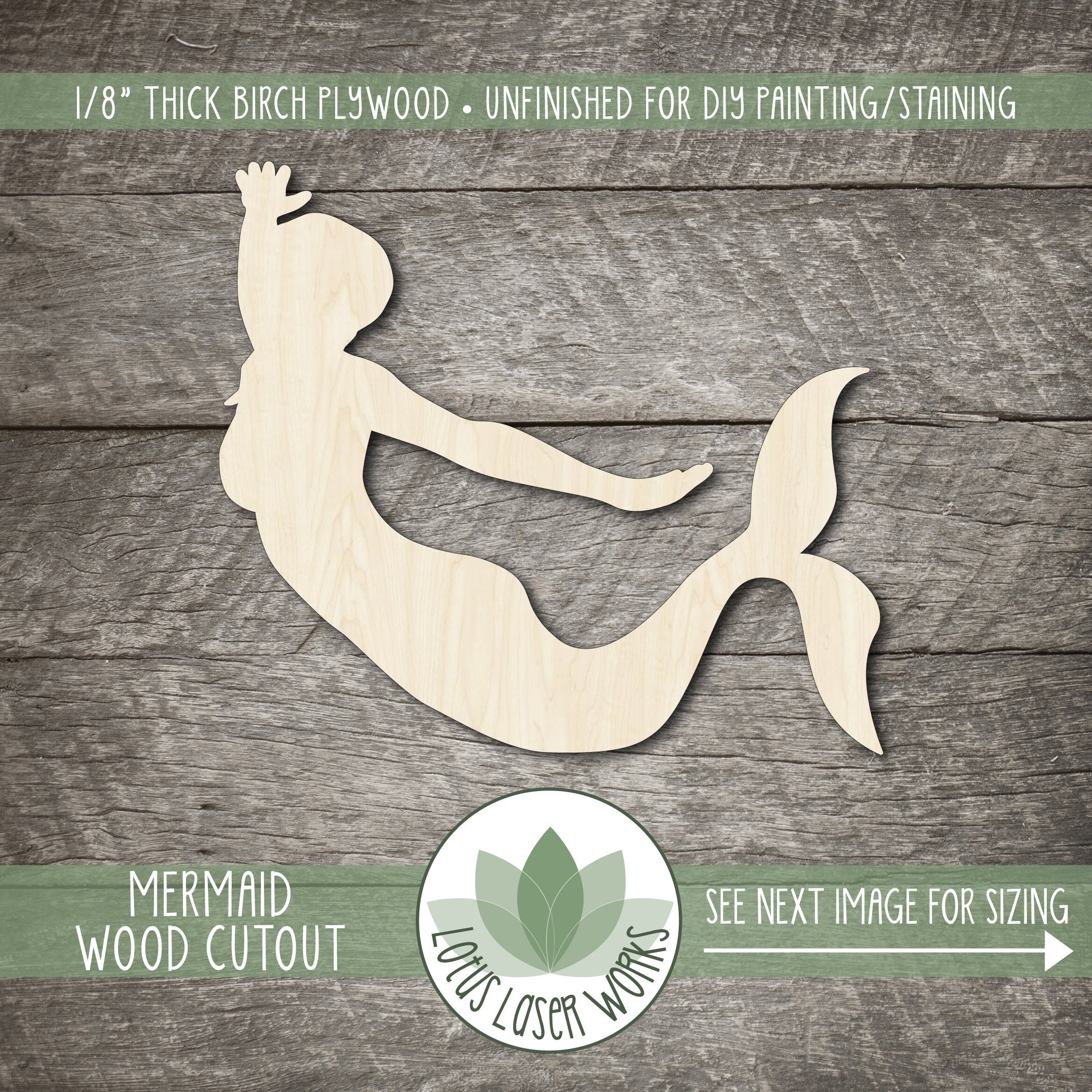 Mermaid Shape Multiple Sizes Home decor Decoration Gift Laser Cut ...