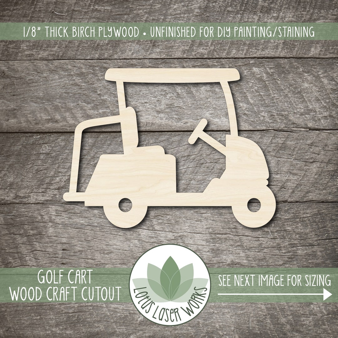 Golf Cart Shape - Unfinished Wooden Cutouts - Wood Craft Supplies - Etsy