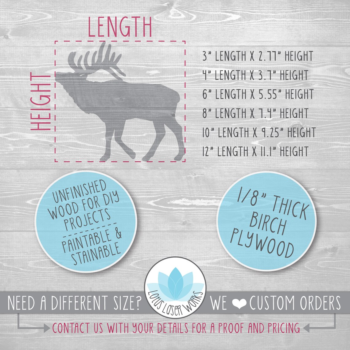 Elk Cutout, Wood Shapes for DIY Craft Projects, Painting Blanks - Etsy