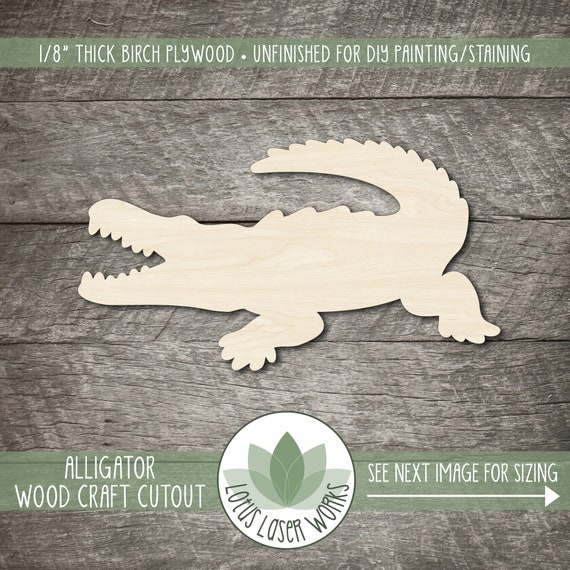 Wood Cutouts Alligator Shape Laser Cut Wooden Blanks - Etsy