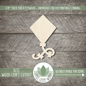 Wooden Kite Shape, Unfinished Wooden Painting Blanks, Laser Craft Cut ...