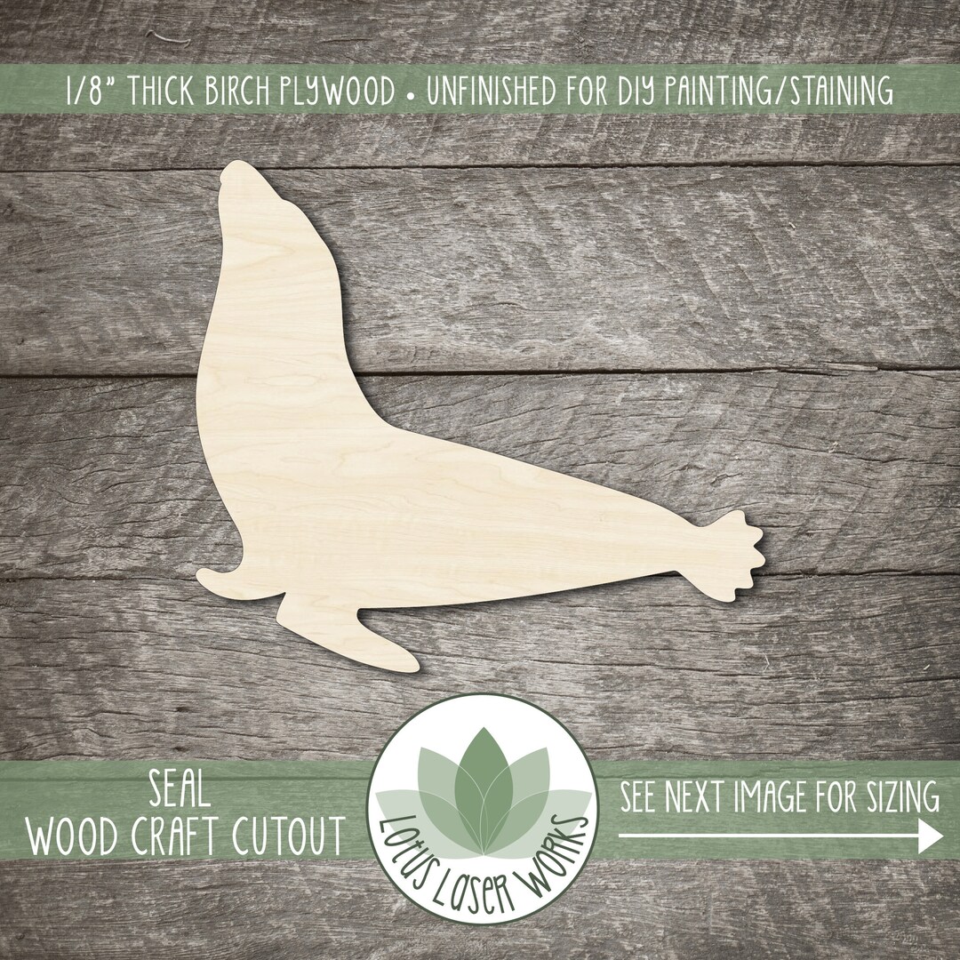 Seal Shape: Wood Animal Cutouts for Crafting - Laser Cut Painting ...
