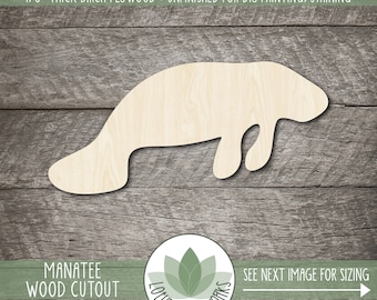 Manatee Laser Cut Out Unfinished Wood Shape Craft Supply SEA34 - Etsy