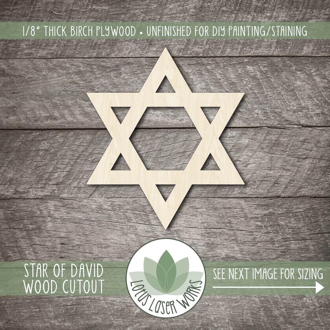 Star of David Shape: Laser Cut Wood Cutouts for Craft Projects - Etsy