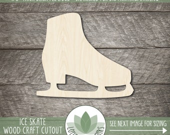 Ice Skate Cutout, Winter Crafts, Wooden Skate Cutout, Wooden Ice Skate ...