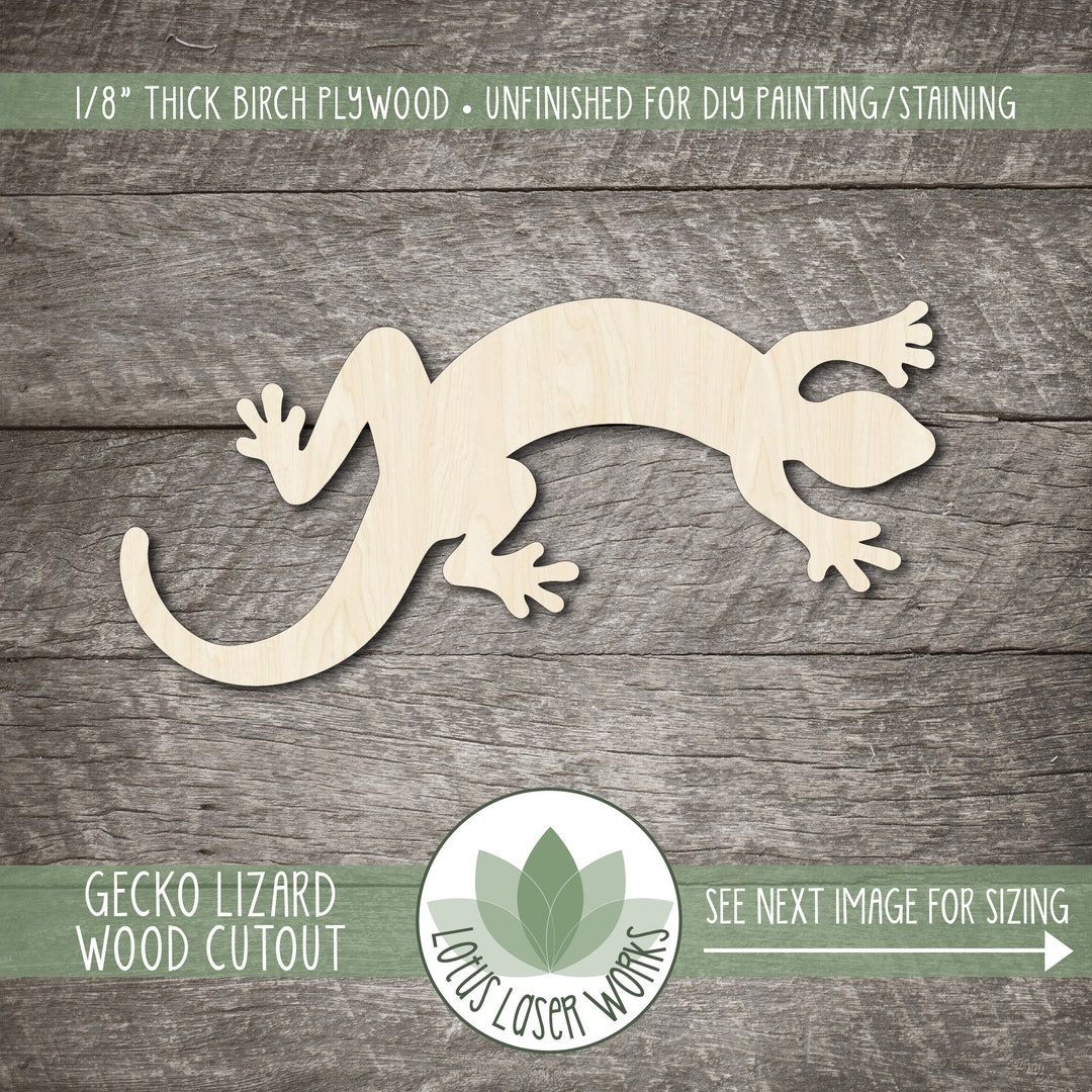 Wood Gecko Craft Shape, Laser Cut Blanks, Unpainted Wooden Cutouts - Etsy