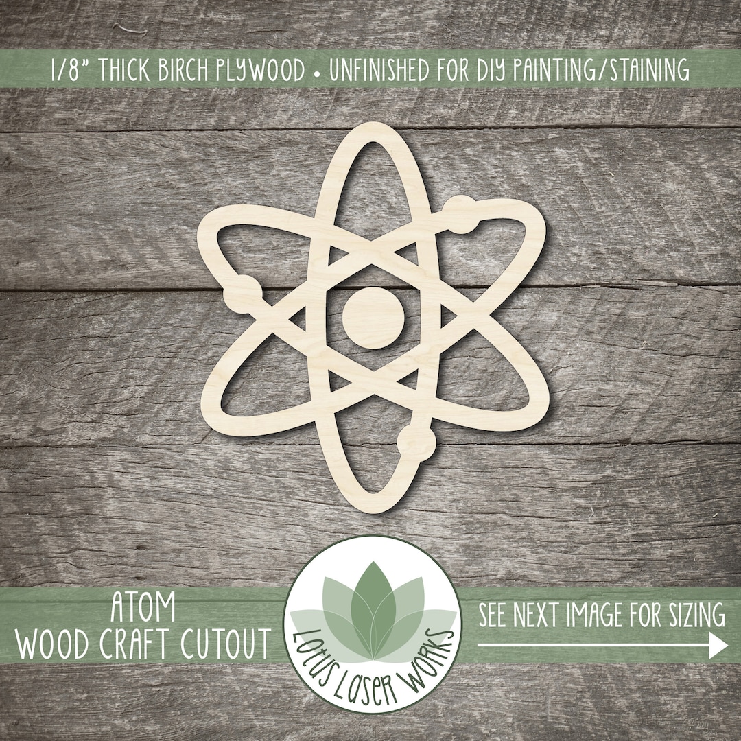 Wood Atom Cutout, Unfinished Wooden Craft Blanks, Laser Cut Shapes - Etsy