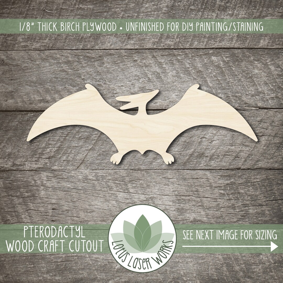 Wood Pterodactyl Shape, Laser Cut Craft Blanks, Unfinished Wooden ...