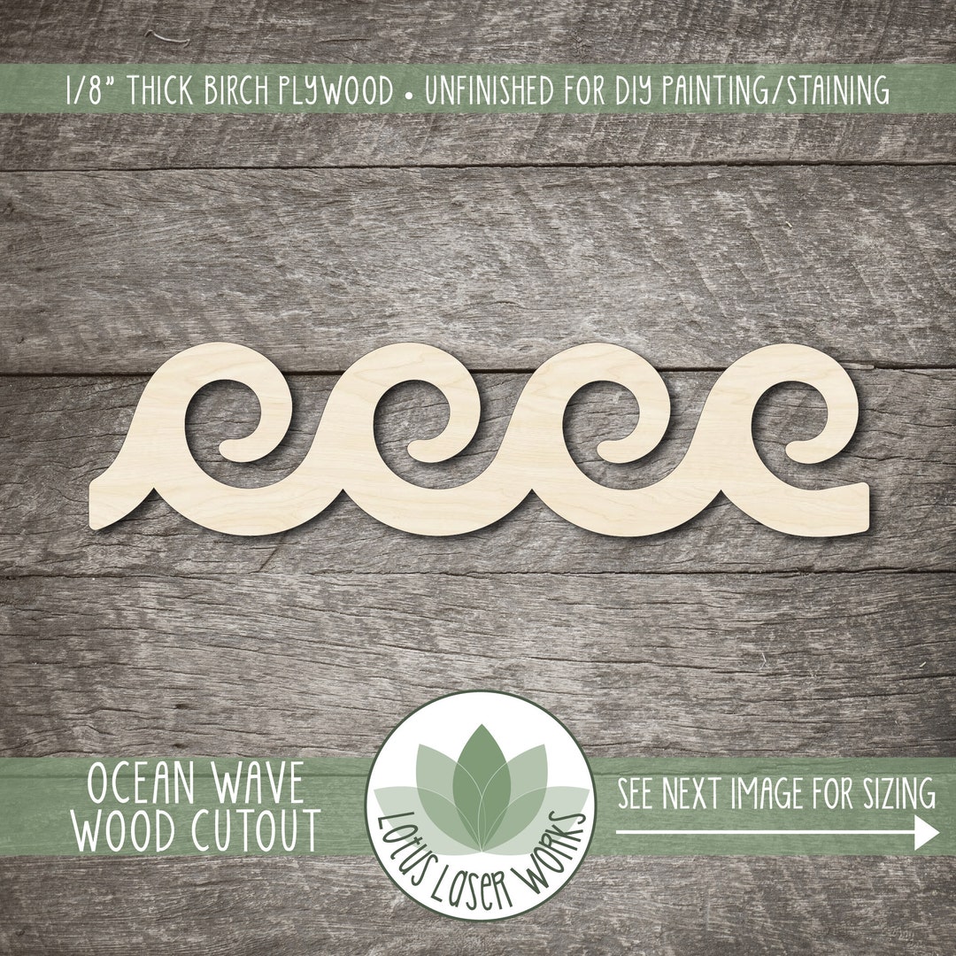 Wood Ocean Wave Shape Unfinished Wooden Water Cutouts Craft Blanks - Etsy