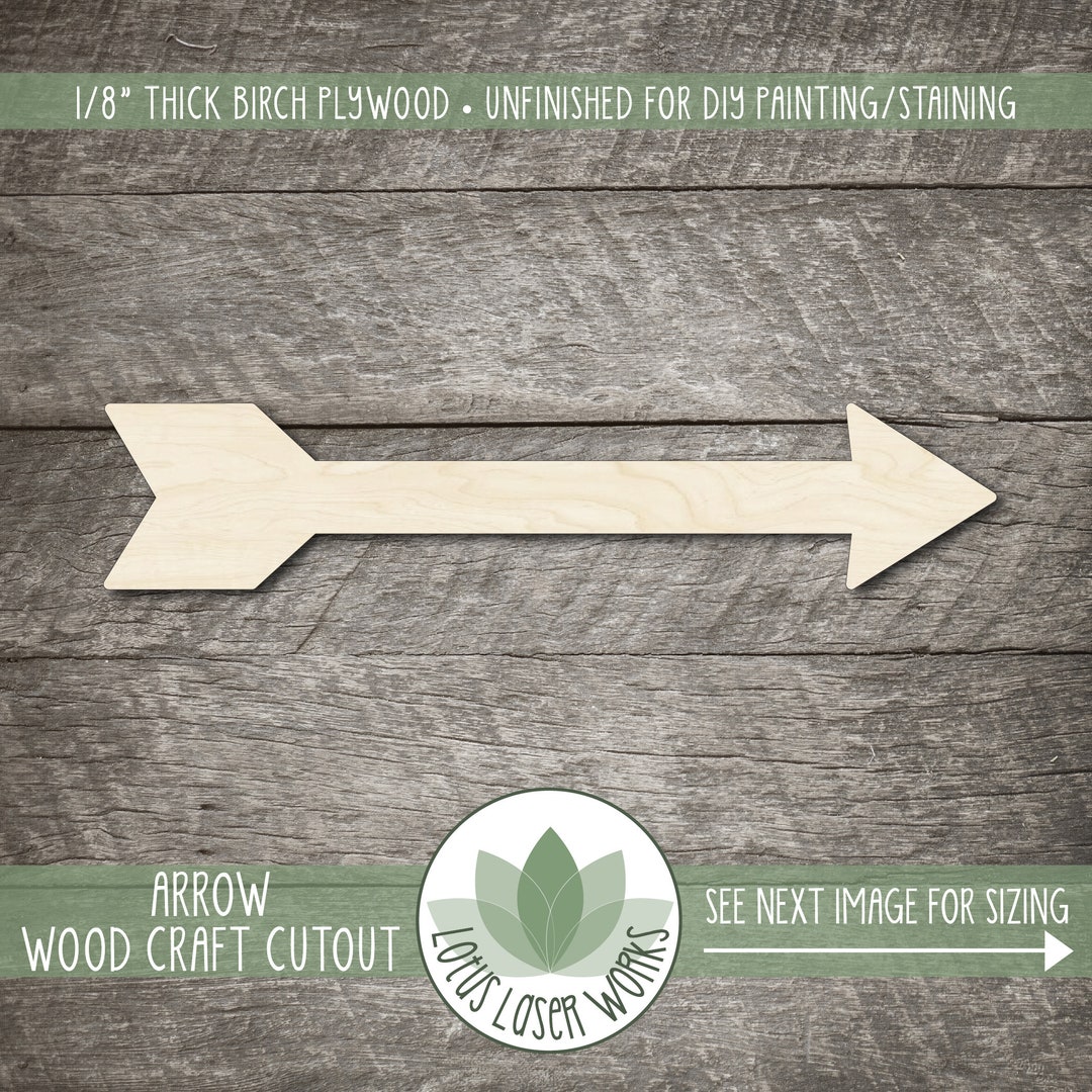 Wood Arrow Craft Shape, Unfinished Wooden Painting Blanks, DIY Cutouts ...