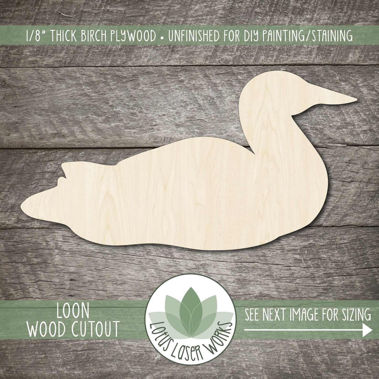 Loon Wood Cutout Unfinished Wood Craft Blanks DIY Craft | Etsy