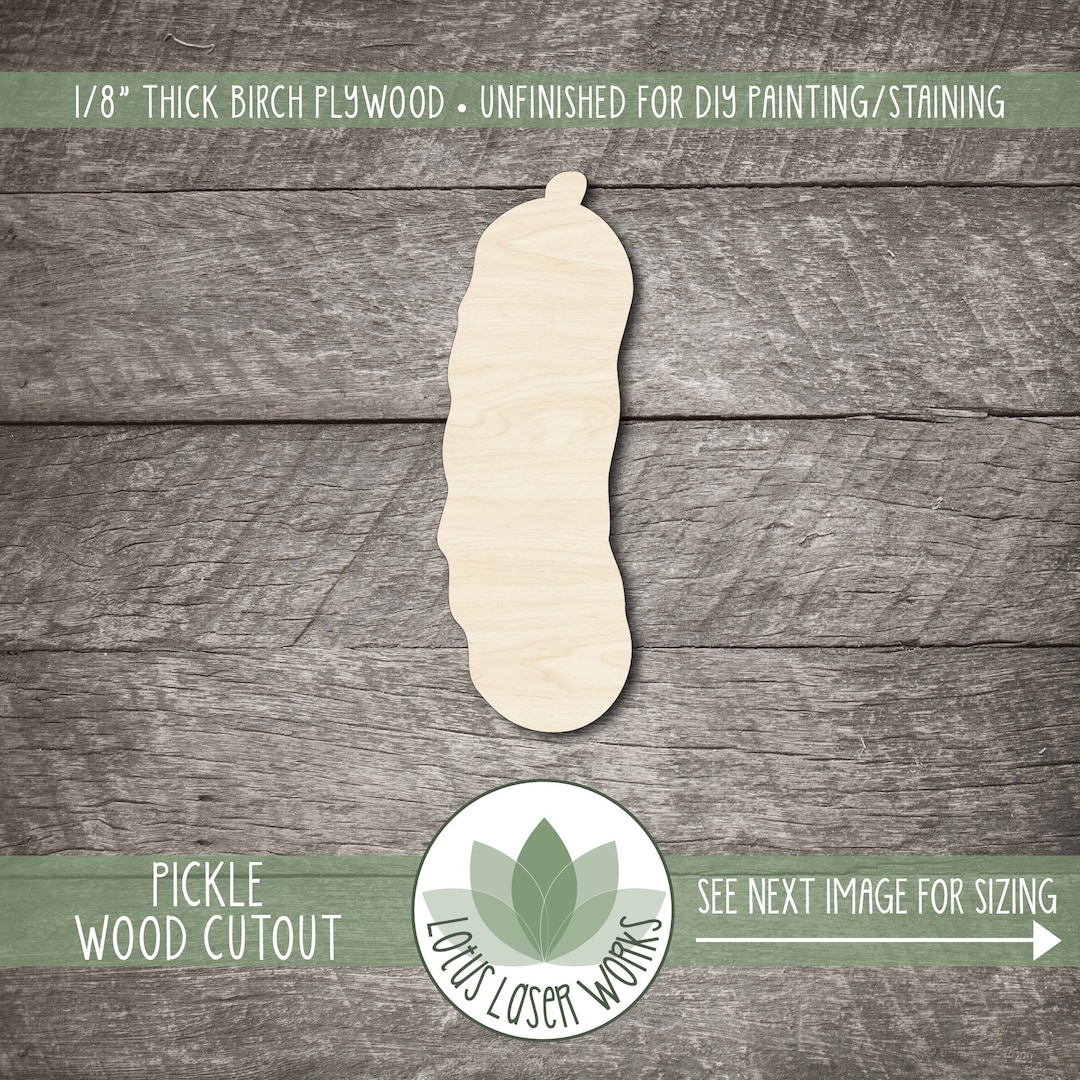 Wood Pickle Shape, Unfinished Food Cutouts for DIY Crafts, Painting ...