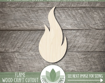 2 34 Flame, Fire Wooden Cutout Shape, Silhouette, Gift Tags Ornaments ...