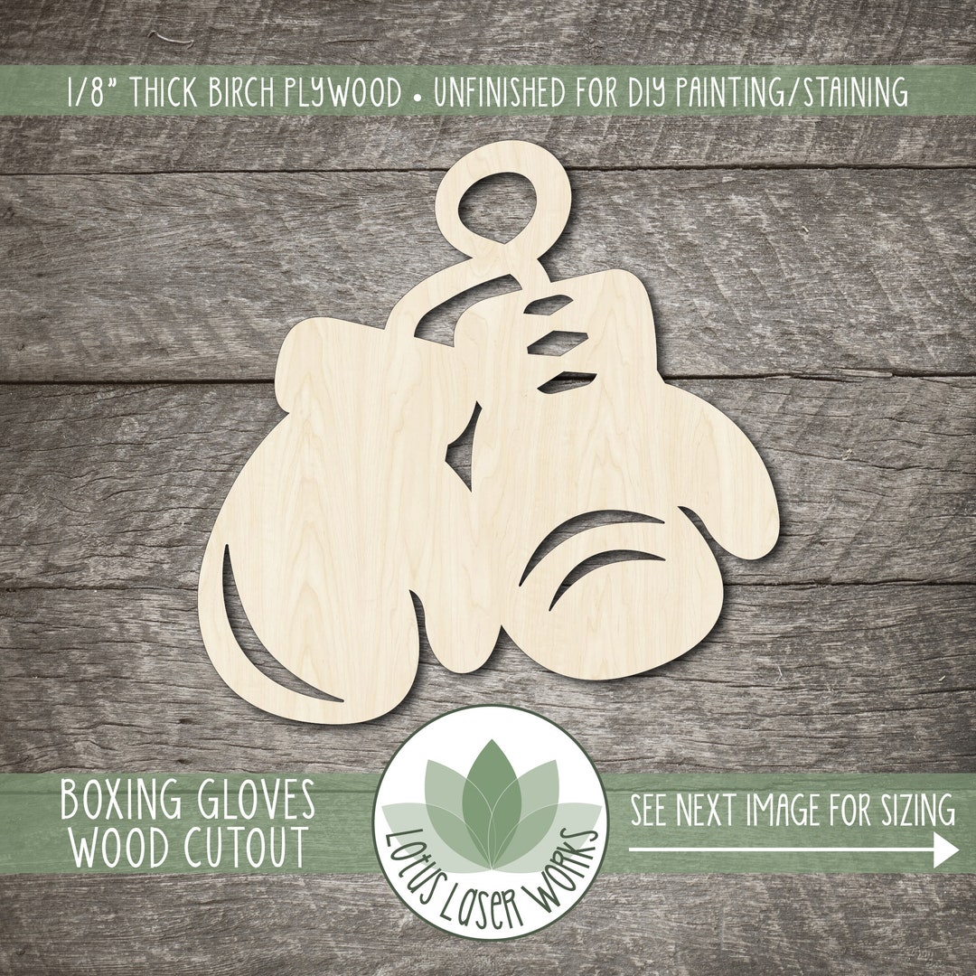 Boxing Gloves Shape: Wood Craft Supplies, Unfinished Cutouts for ...