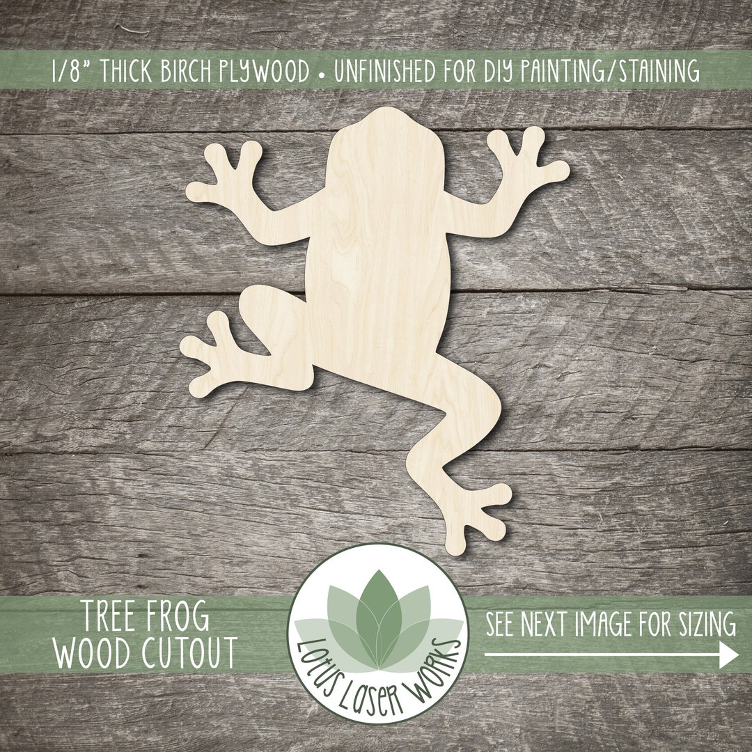 Tree Frog Wood Cutout, Unfinished Wood Craft Blanks, DIY Craft Supplies ...