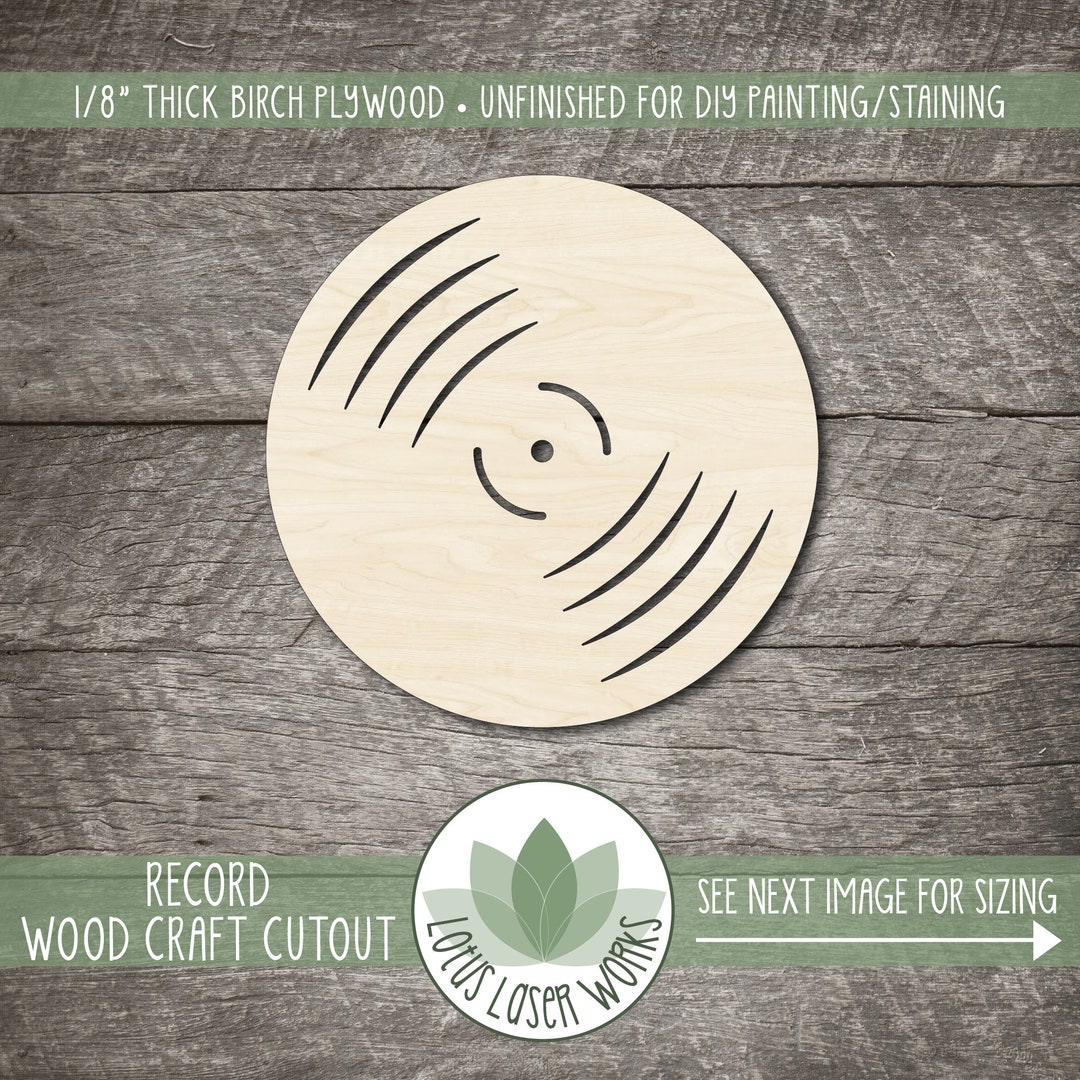 Record Wood Shape, Unfinished Wooden Craft Cutouts, Laser Cut Blanks - Etsy