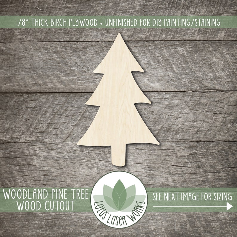 Pine Tree Wood Cutout Wooden Pine Tree Shape Unfinished Wood | Etsy