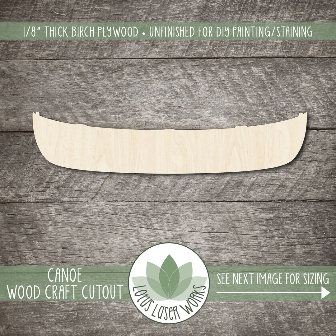 Wooden Canoe Shape, Adventure Themed Cutouts for Crafting, Wooden Boat ...