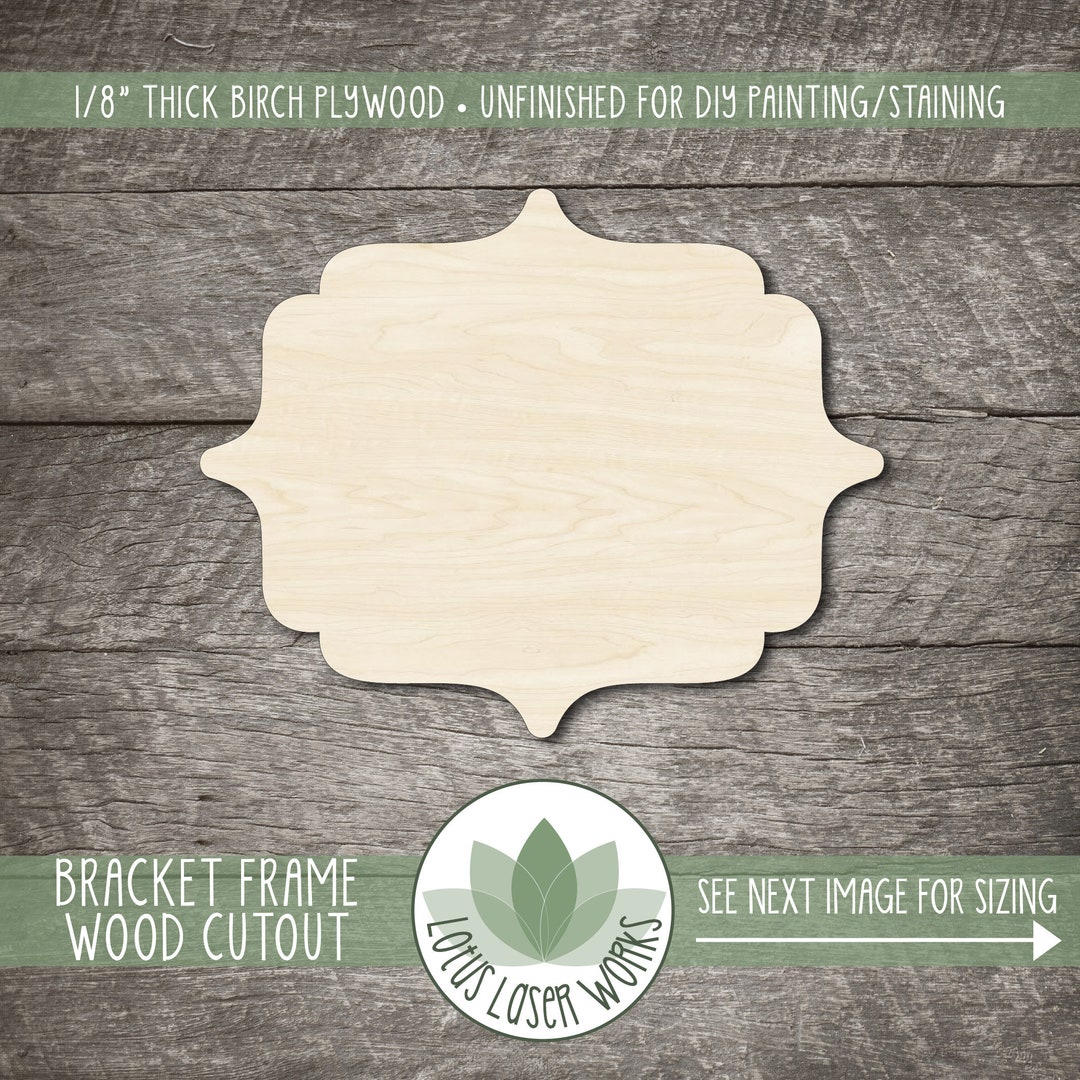 Bracket Rectangle Wood Cutout, Unfinished Wooden Craft Shapes - Etsy