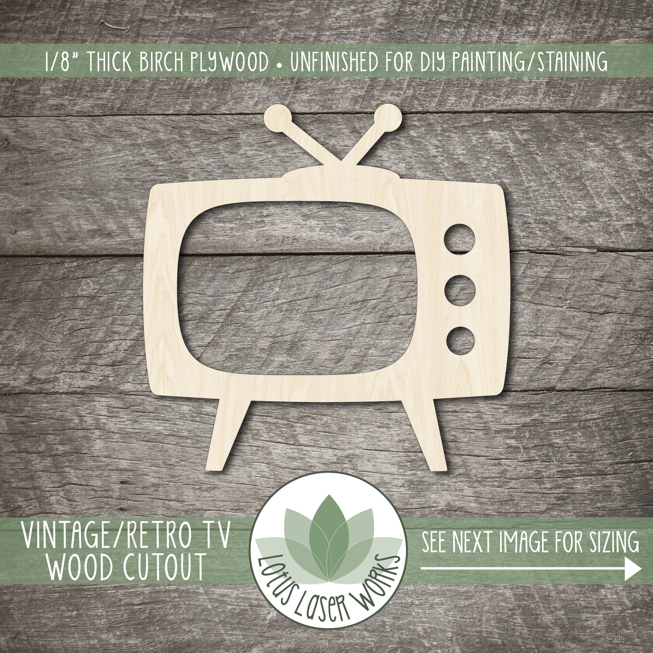 Retro Television Wood Cutout Unfinished Wood Blanks Laser - Etsy