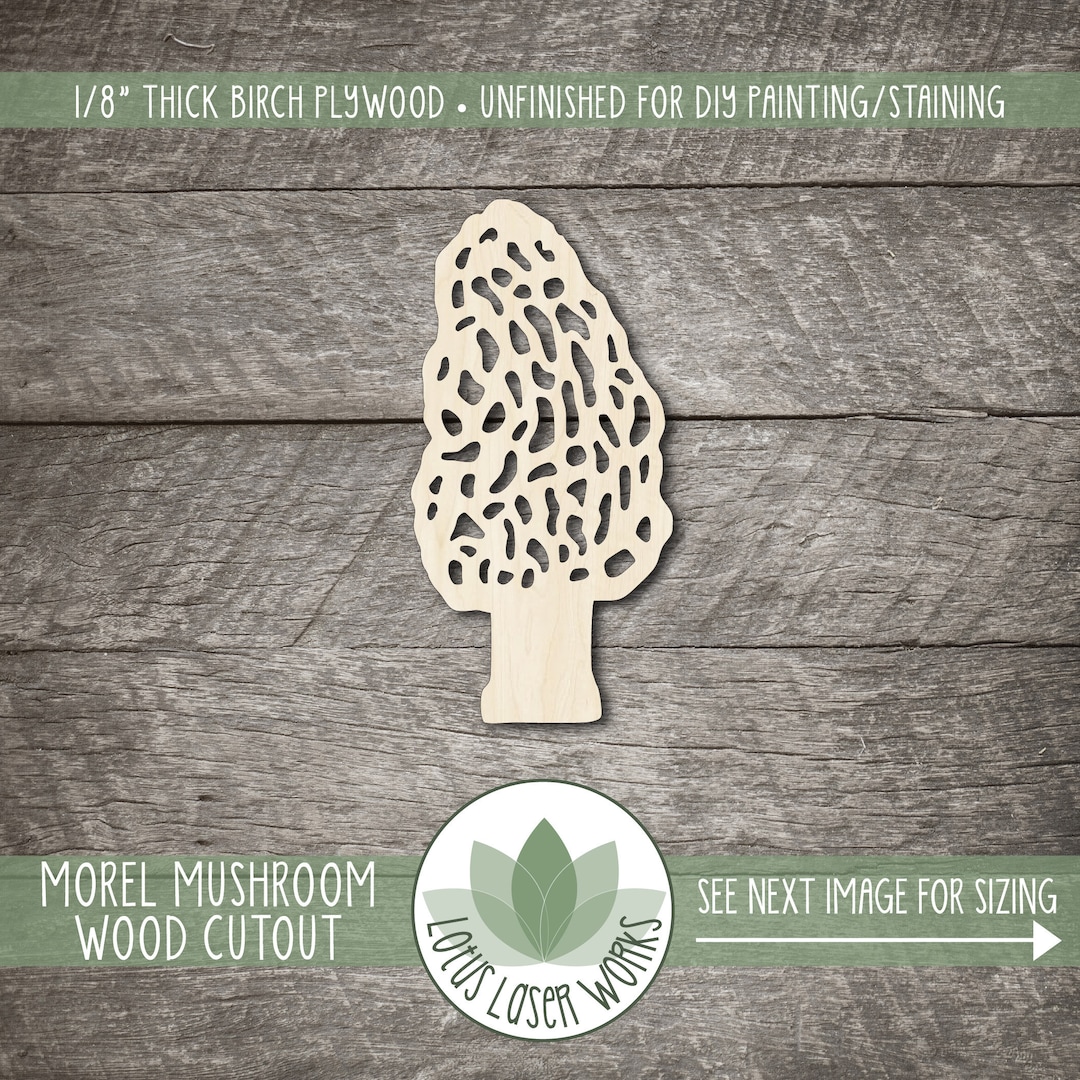 Morel Mushroom Wood Shape, Laser Cut Blanks, Unfinished Wooden Craft ...