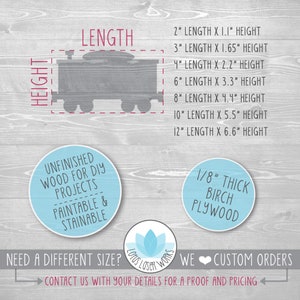 Caboose Wood Craft Cutout, Laser Cut Shapes, Unfinished Wooden Blanks ...