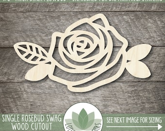 2 34 Flower Rose Wooden Cutout Shape, Silhouette, Gift Tags Ornaments ...