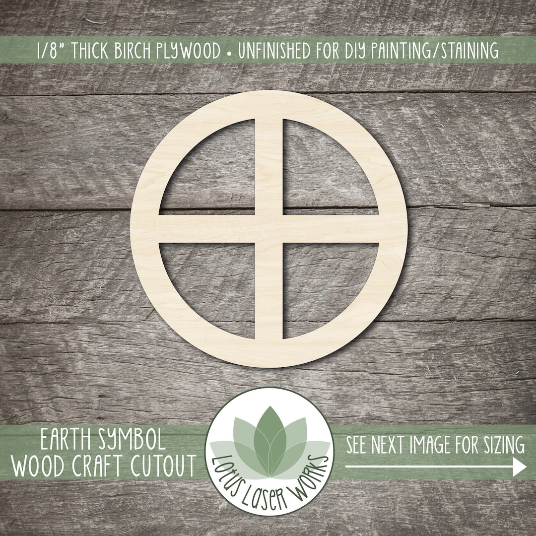 Earth Symbol Wood Cutout, Wooden Painting Blanks, Laser Cut Craft ...