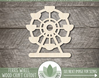 Ferris Wheel Laser Cut Out Unfinished Wood Shape Craft Supply - Etsy