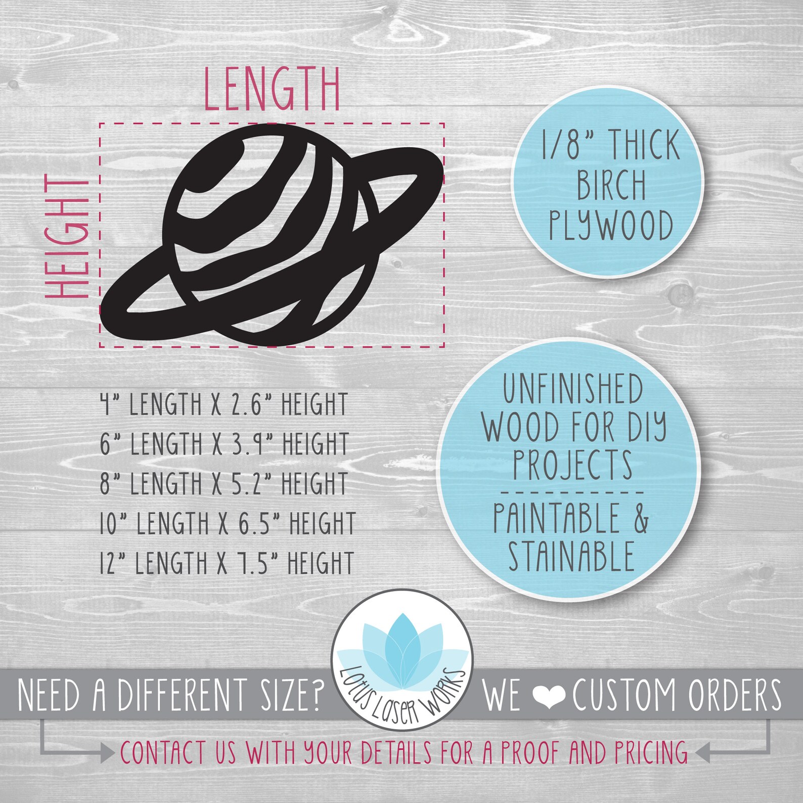 Wood Saturn Cutout Blank Wood Craft Shapes Wooden Saturn | Etsy