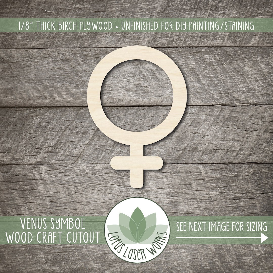 Venus Symbol Wood Cutout, Wooden Painting Blanks, Laser Cut Craft ...