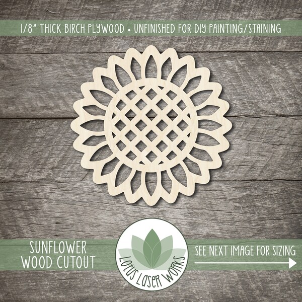 Sunflower Wood Cutout - Etsy