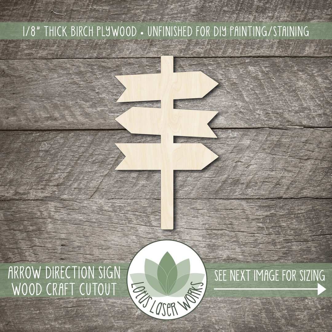 Unfinished Wood Arrow Sign: DIY Craft Blanks, Laser Cut Birch - Etsy