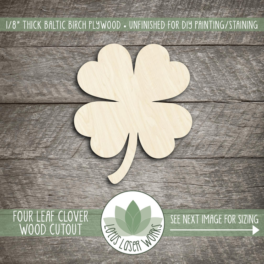 Four Leaf Clover Shape: Unfinished Wood Cutouts for Craft Projects ...