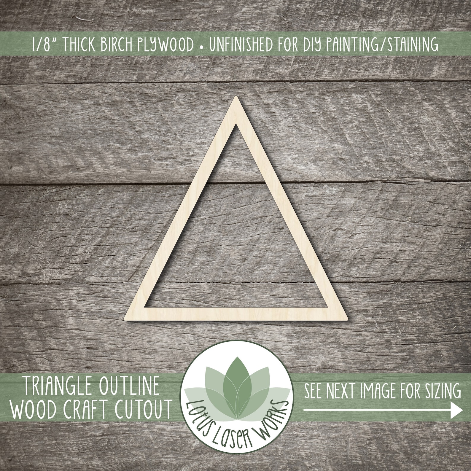 Triangle Outline Wood Cutout Unfinished Wood Blanks Wood - Etsy