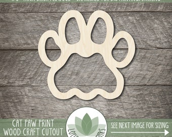 Wooden Cat Paw Cutout - Etsy
