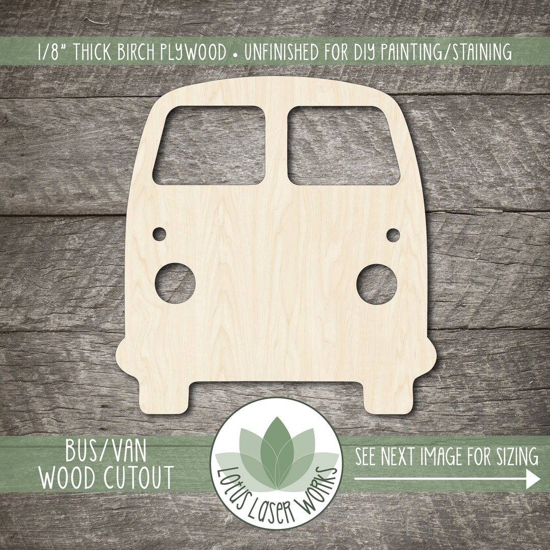 Bus Shape - Unfinished Wood Cutouts - Wooden Craft Supply - Etsy