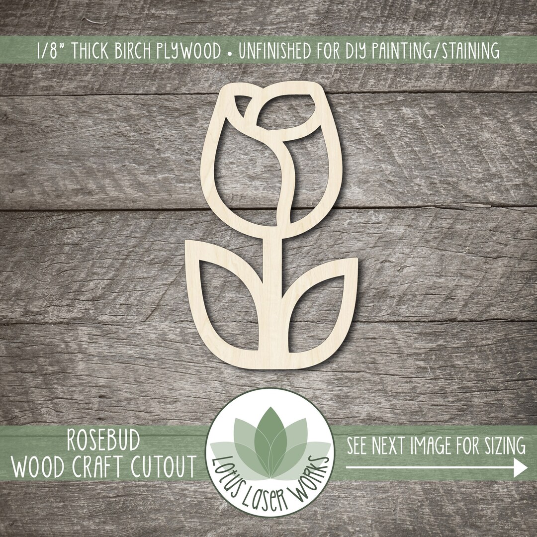 Wood Rose Cutout, Unfinished Wood Blanks, Laser Cut Craft Shapes - Etsy