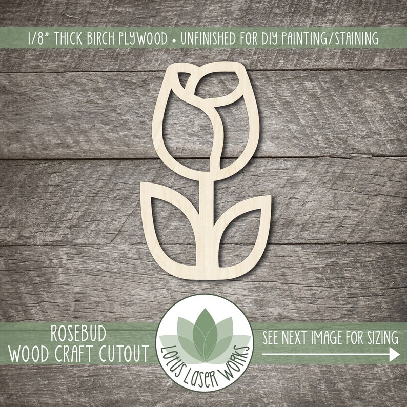 Wood Rose Cutout Unfinished Wood Blanks Laser Cut Craft - Etsy