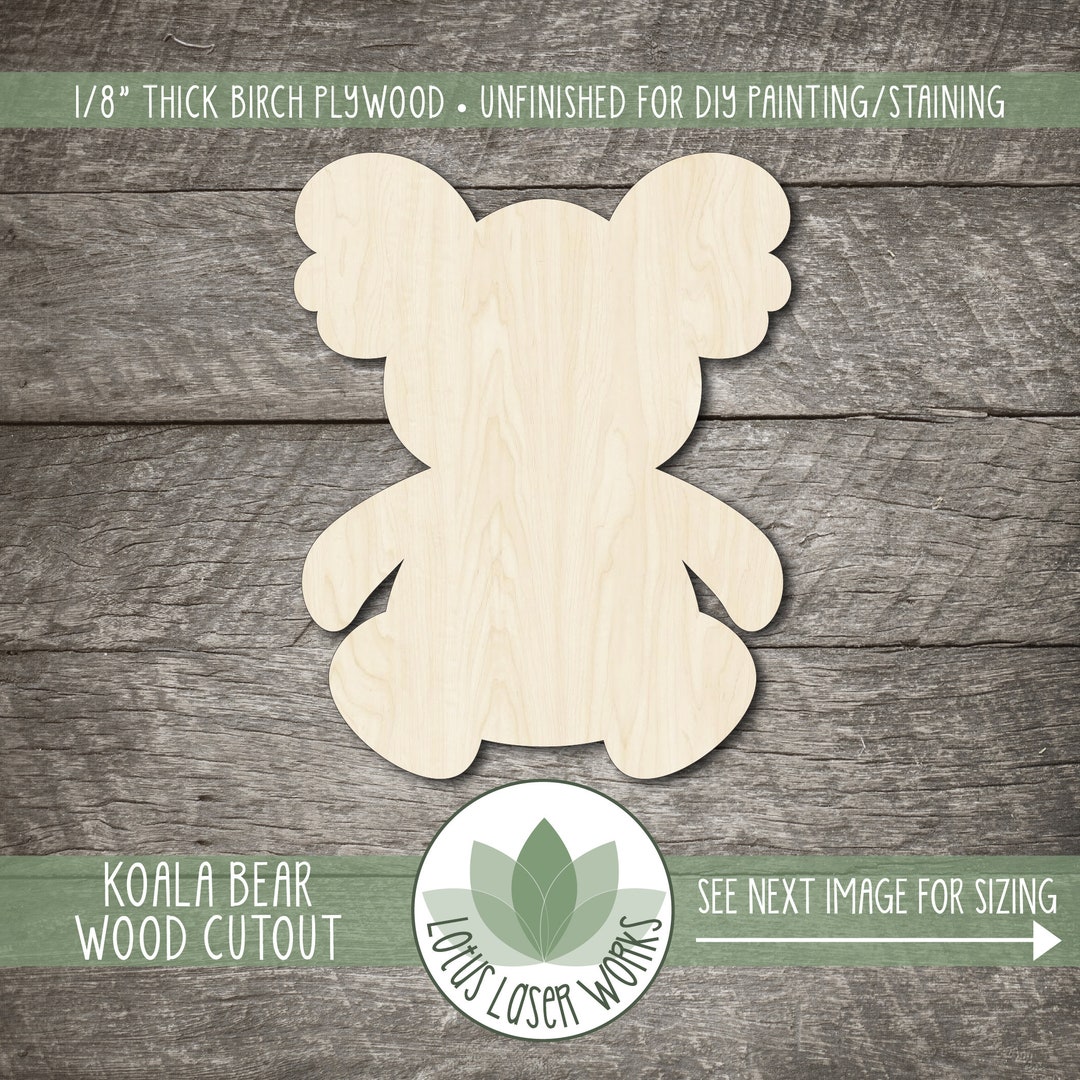 Koala Bear: Laser Cut Wood Shapes for Craft Projects, Animal Cutouts - Etsy