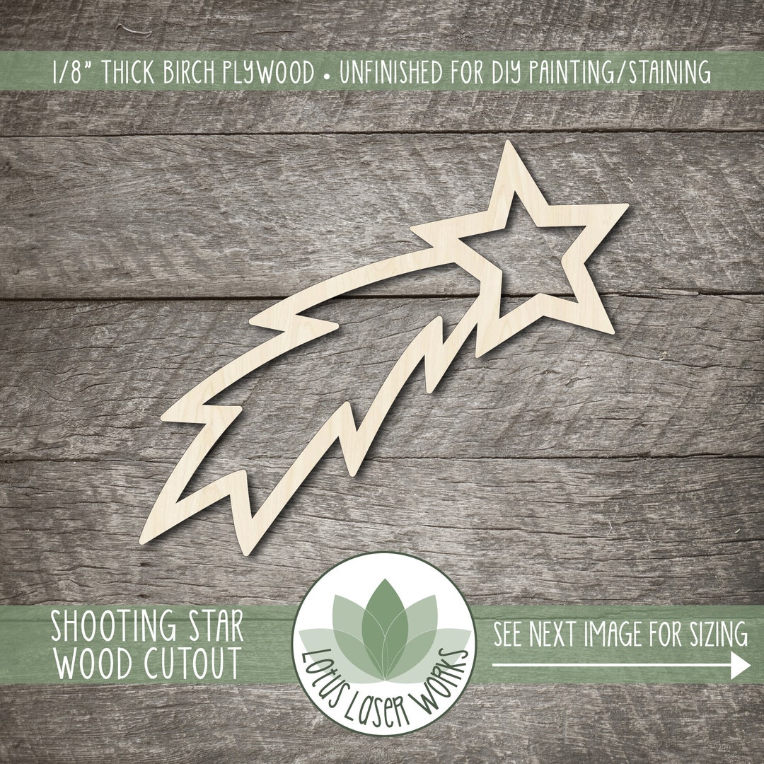 Shooting Star Cutout, Unfinished Wood Cutouts for Crafting, Painting ...