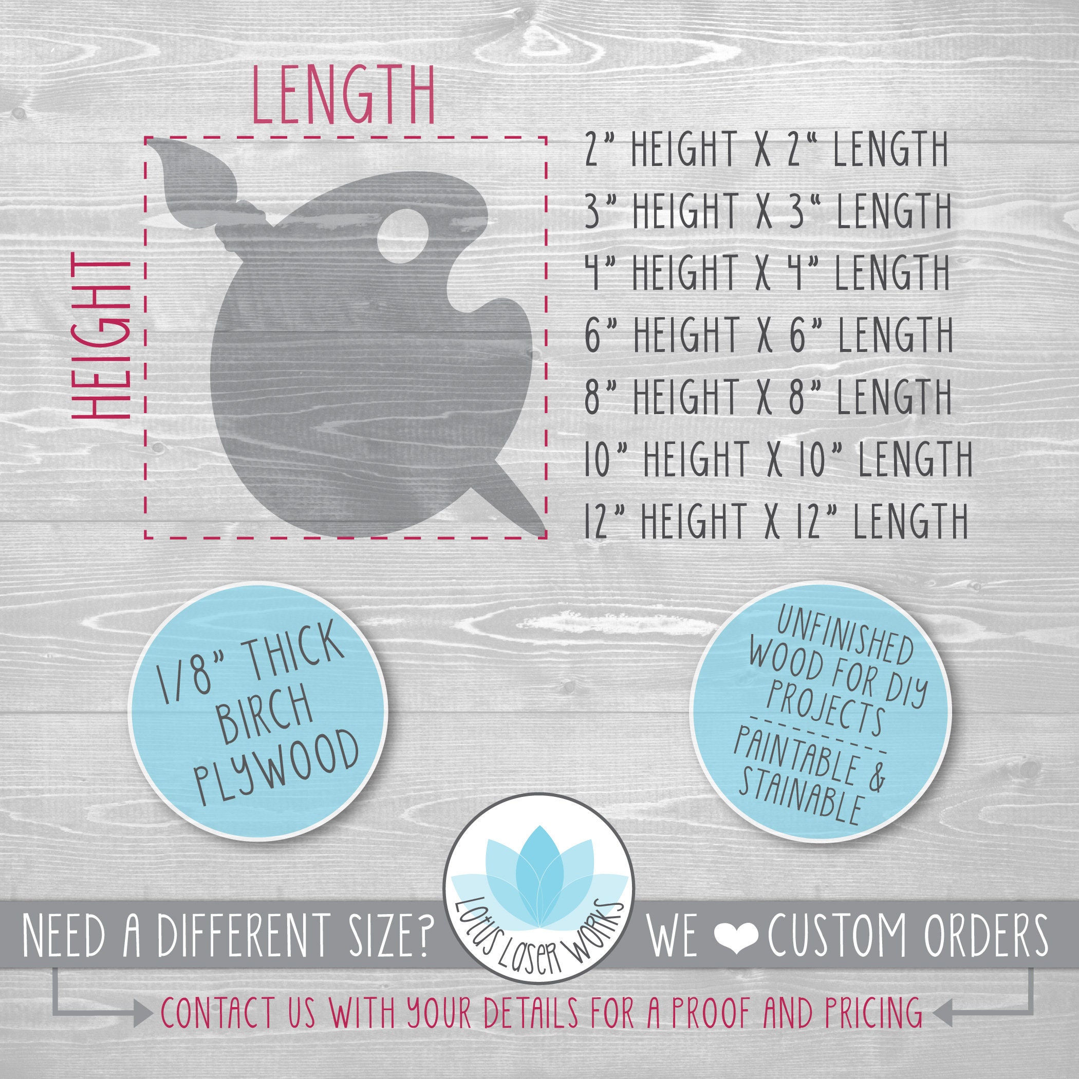 Artist Paint Palette Wood Craft Cutout, Unfinished Wood Blanks, Laser ...